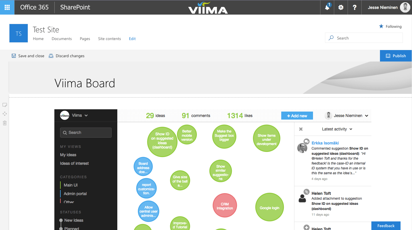 SharePoint Idea Management - Integrate Viima with Microsoft SharePoint